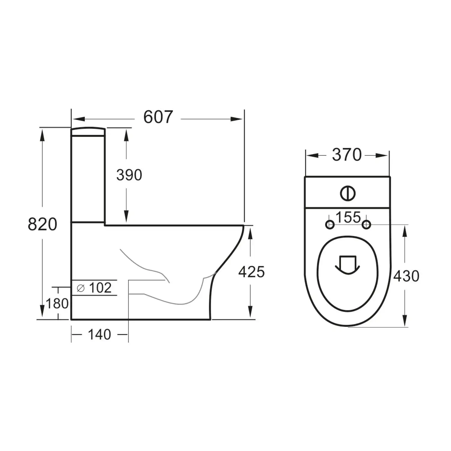 Emerald Open Back Close Coupled WC | Bathco Designs
