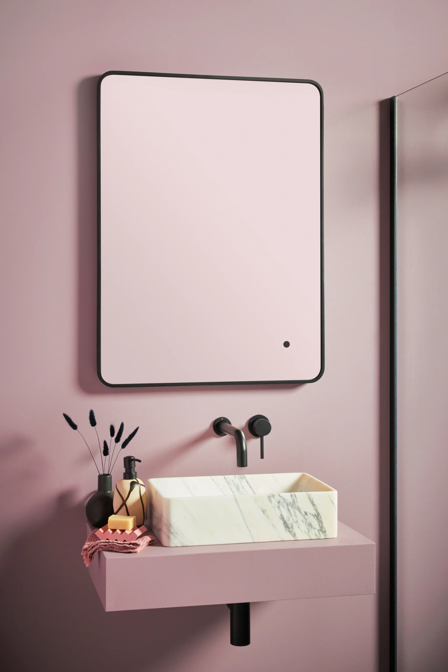 Bella 50cm Black LED Mirror | Bathco Designs