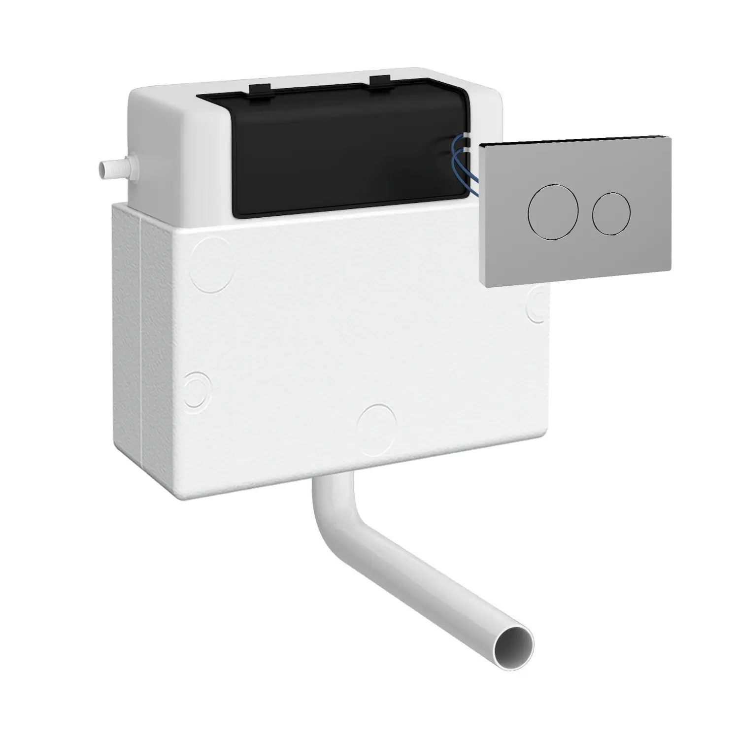 Flume In Wall Concealed Cistern & Chrome Dual Flush Plate | Bathco Designs